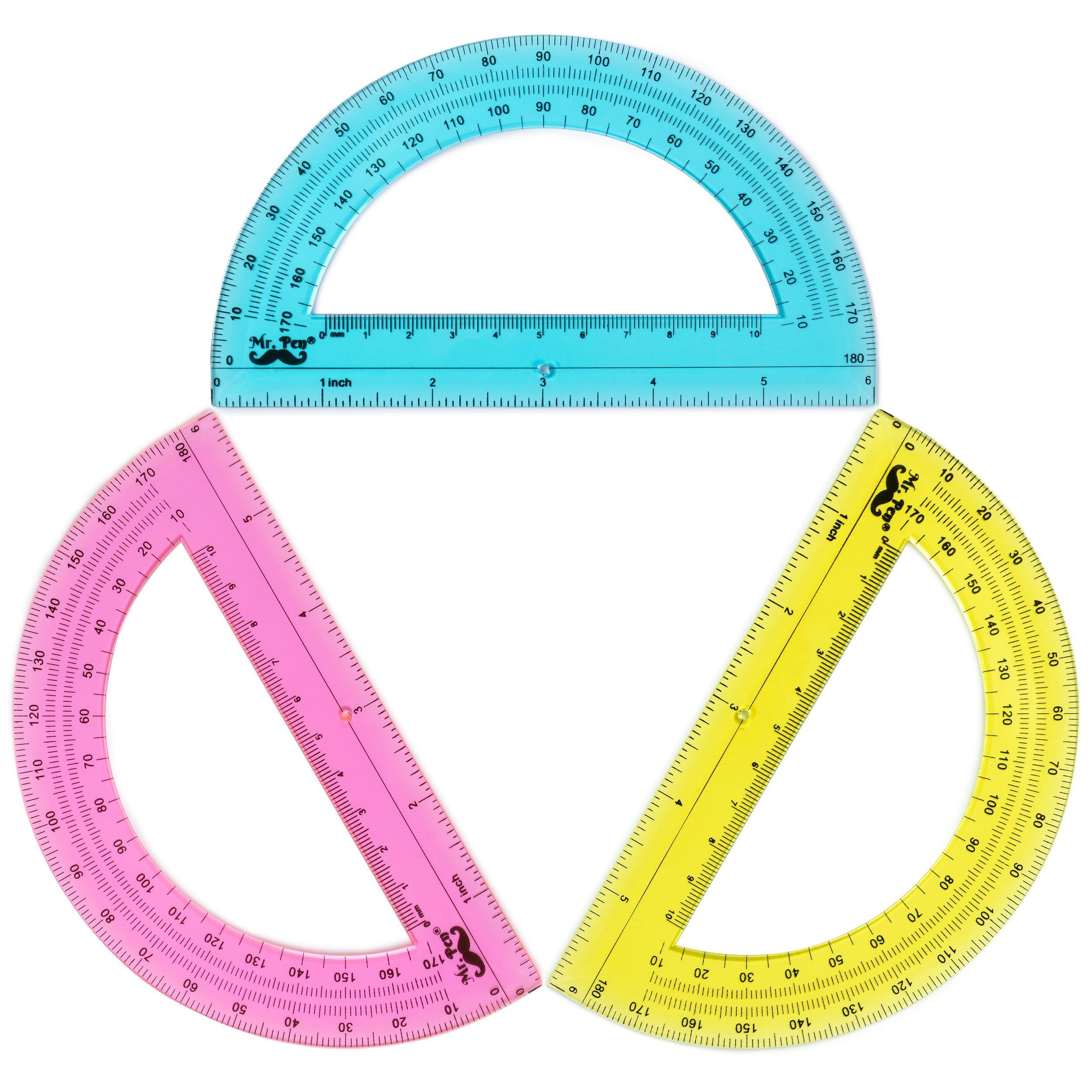 Mua Mr. Pen- Plastic Protractors, 3 Pack, 6 Inch, 180 Degrees, Colorful ...