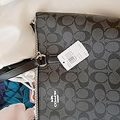 Amazon.com: Coach ZIP TOP TOTE IN SIGNATURE JACQUARD, Black Smoke ...
