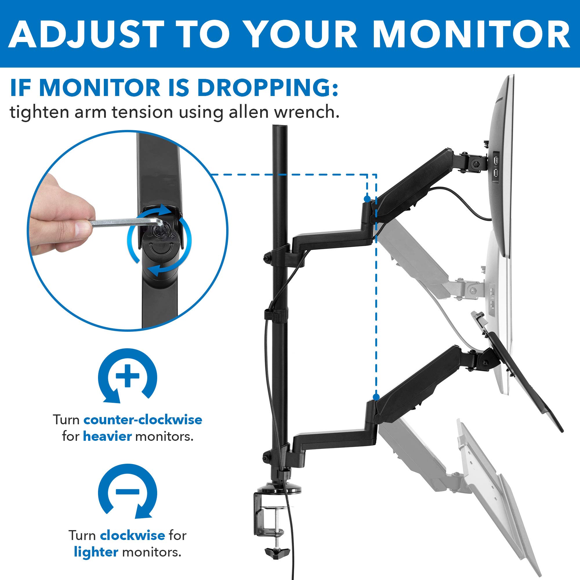 Mua MOUNT-IT! Sit Stand Monitor Desk Mount [Fits 32" Screens] Height ...