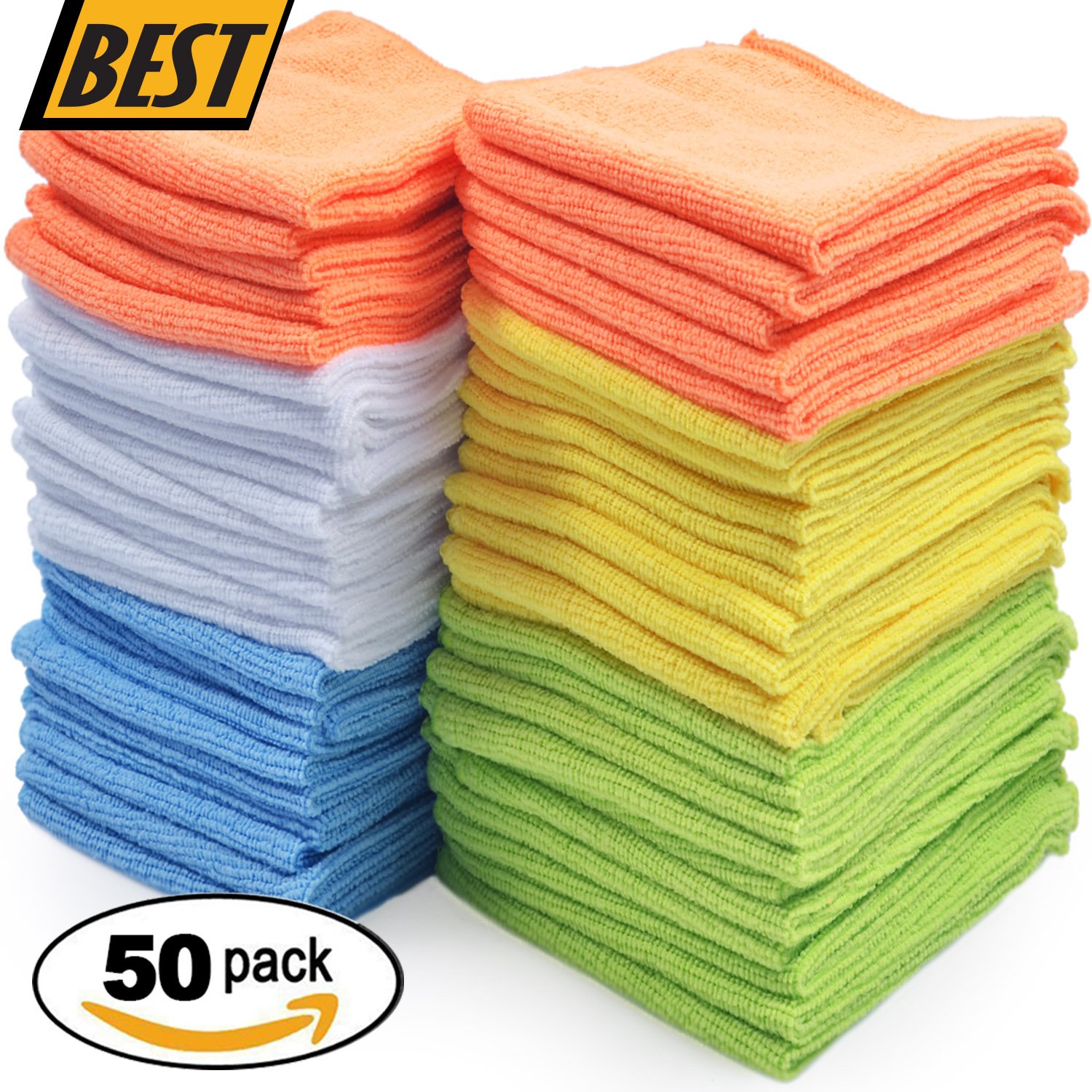 Amazon.com: Grab-A-Rag | Reusable Detail Microfiber Rags - 50 Count ...
