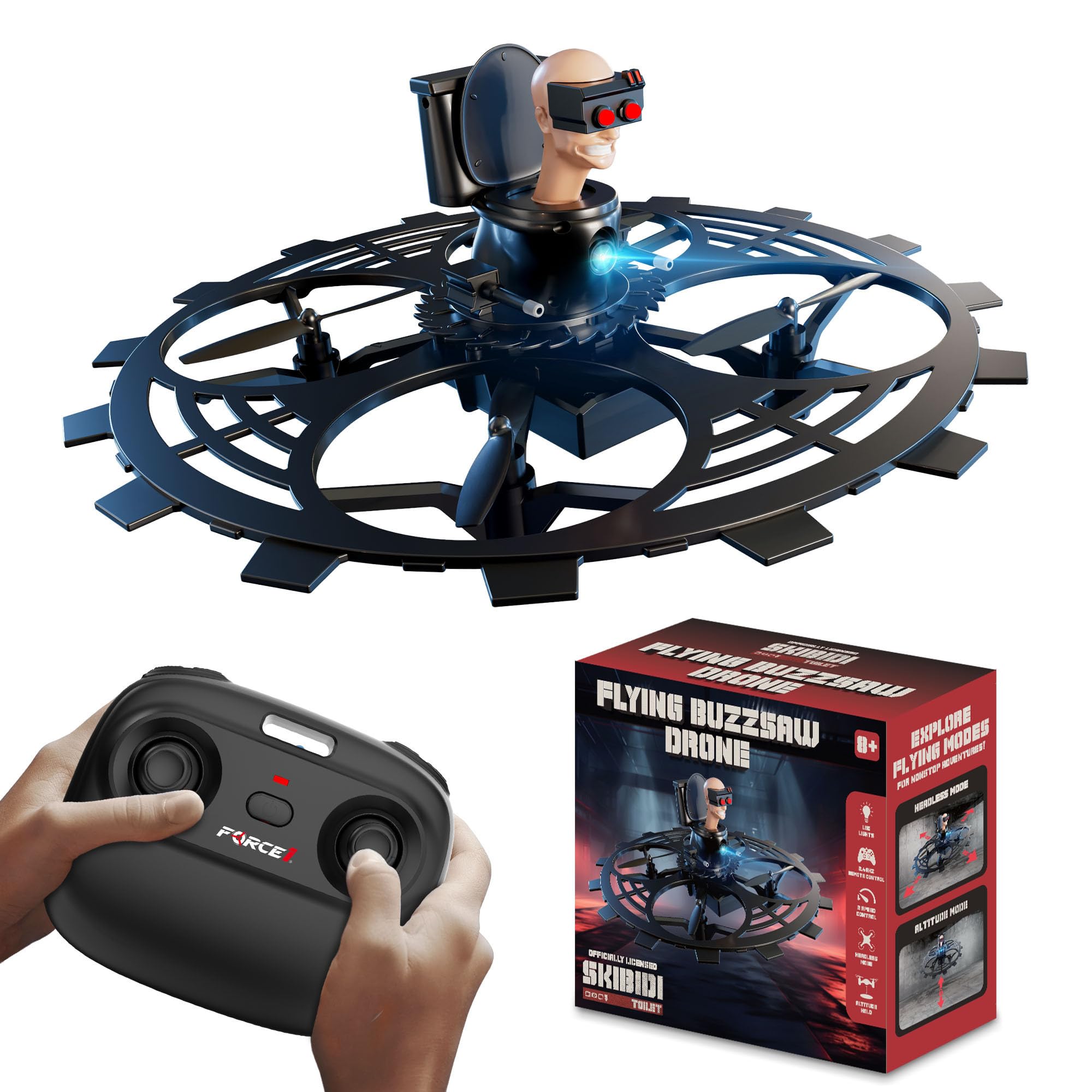 Force1 Officially Licensed Skibidi Toilet Toy RC Drone- Jetpack Flying ...