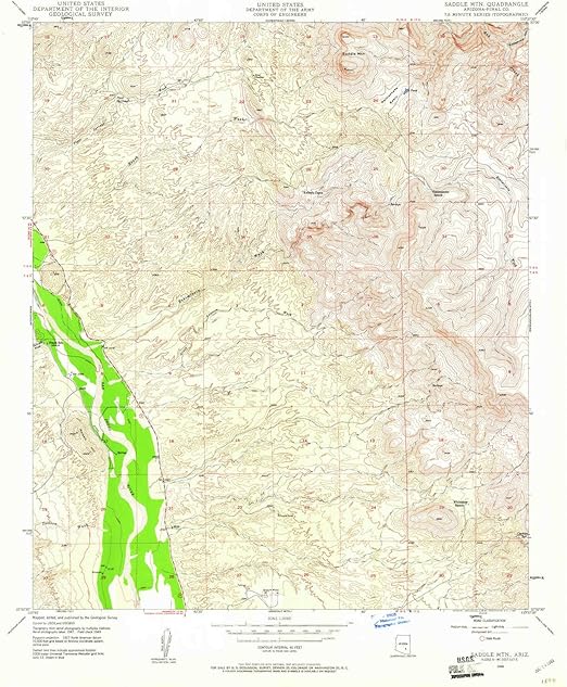 Amazon.com : YellowMaps Saddle MTN AZ topo map, 1:24000 Scale, 7.5 X 7. ...