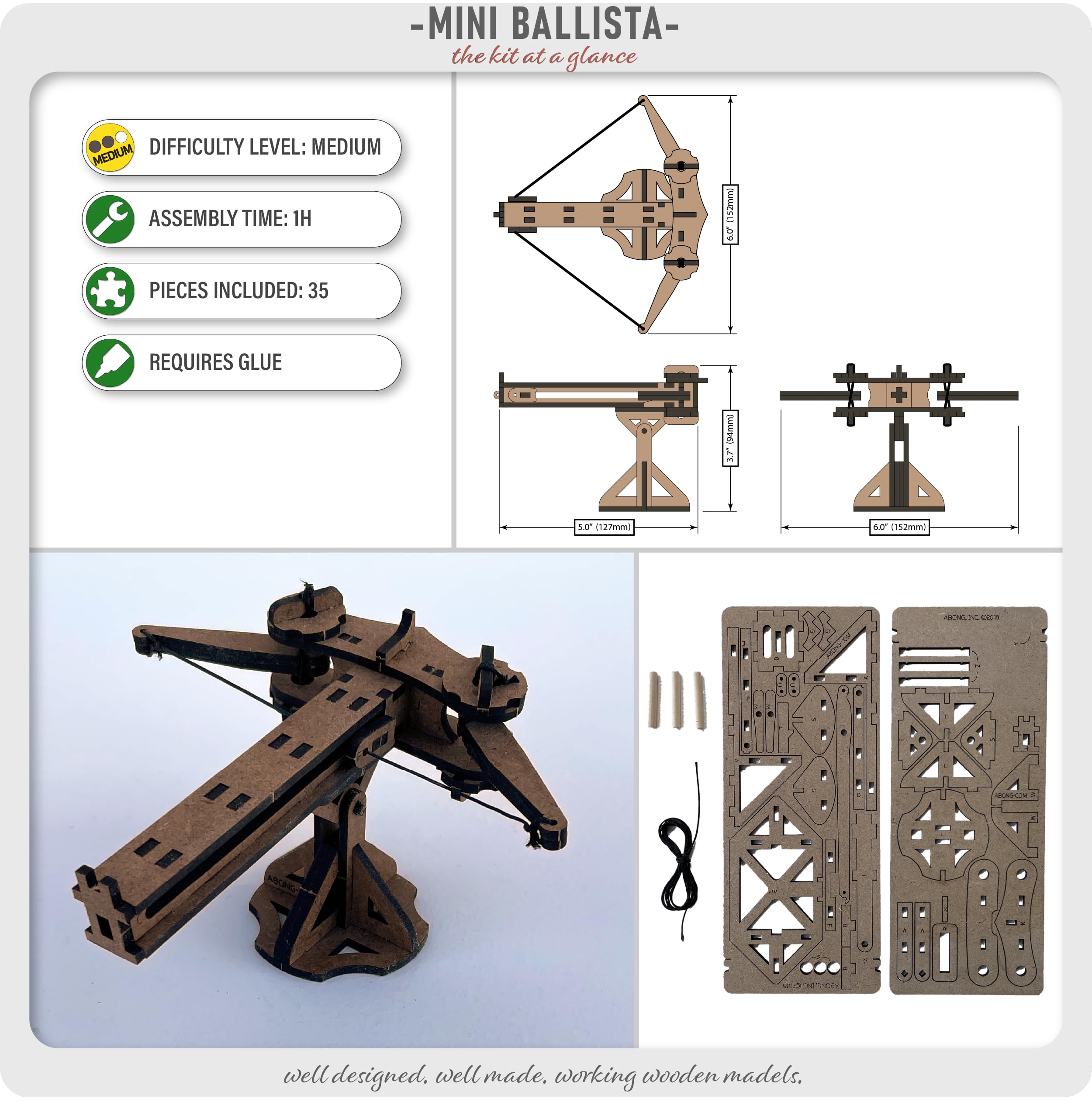 Mua ABONG Wooden Mini Medieval Desktop Warfare Model Kits to Build ...