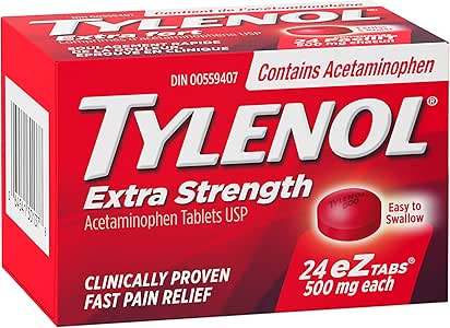 Tylenol Extra Strength Acetaminophen Tablets, 500 mg: Amazon.ca: Health ...