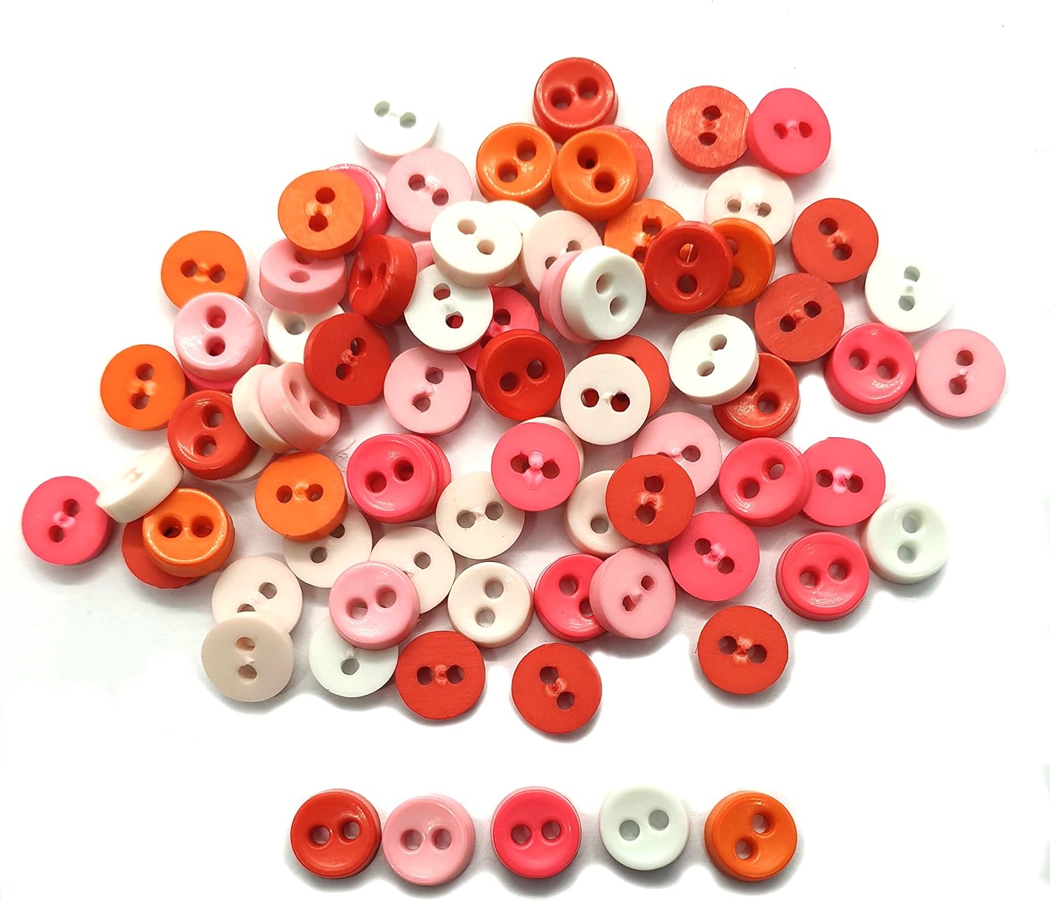 Amazon.com: 100 Pcs Tiny Buttons Micro Buttons 2 Holes Size 6mm Mix ...