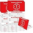 Amazon.com : Red Medication List Card with Sleeves 10 Pack Emergency ...