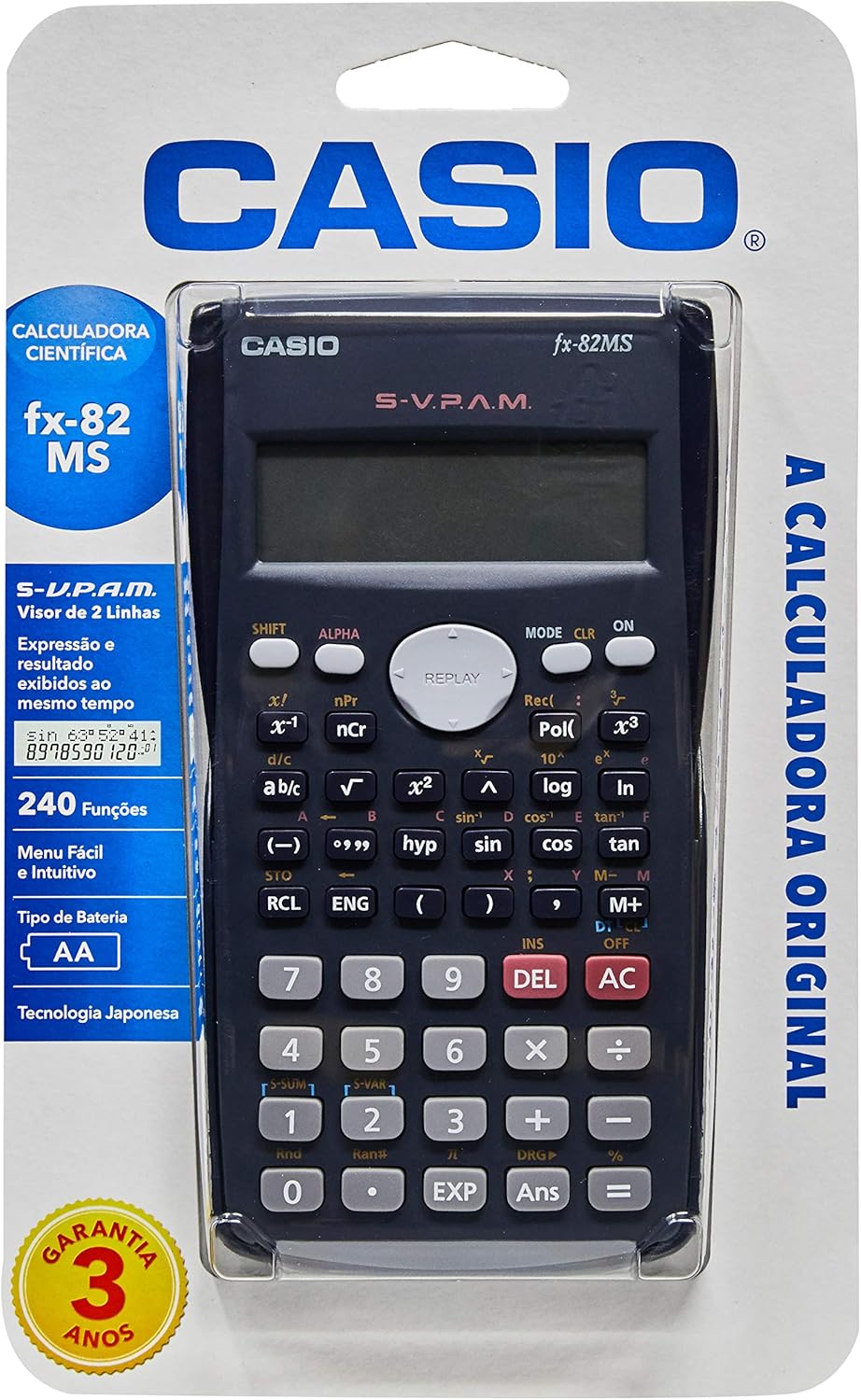 Calculadora Científica com 240 Funções, Visor de 2 Linhas e 10 Dígitos ...