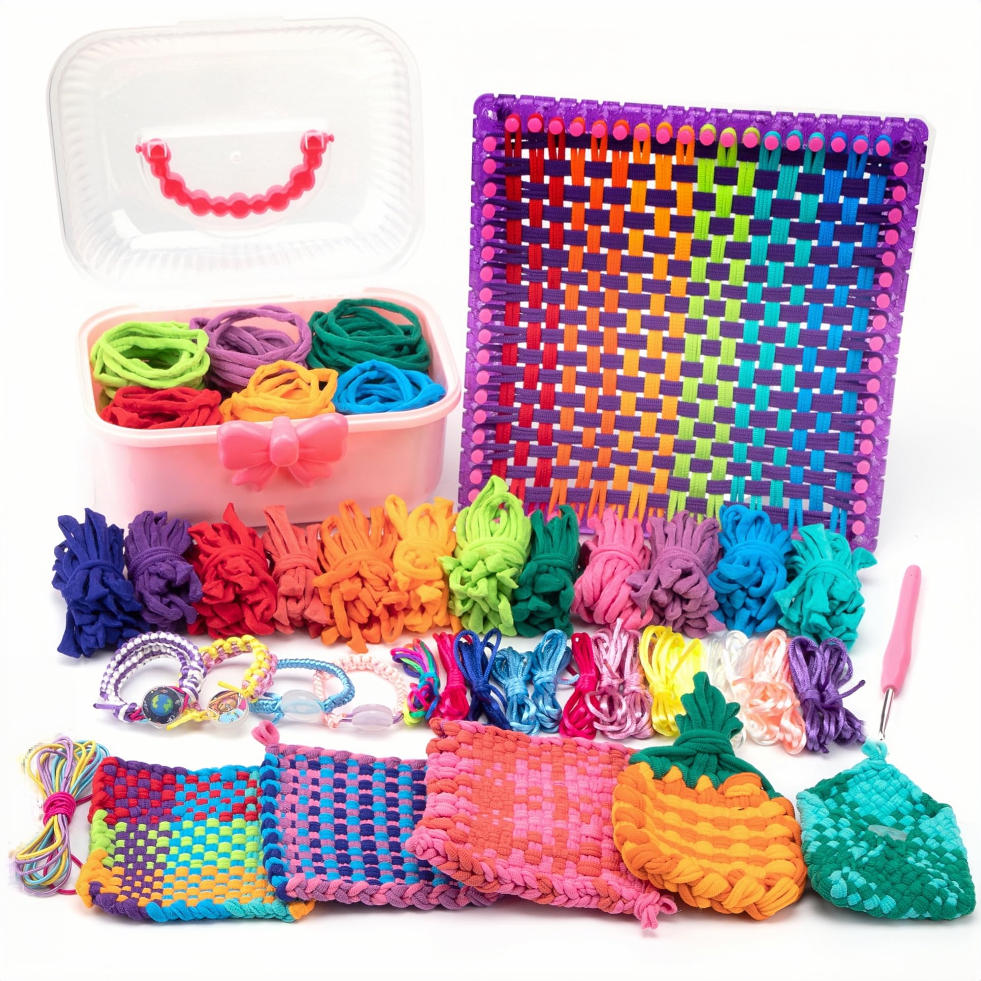 Find Scrapblooms DIY Weaving Loom Kit with Portable Box for Kids ...