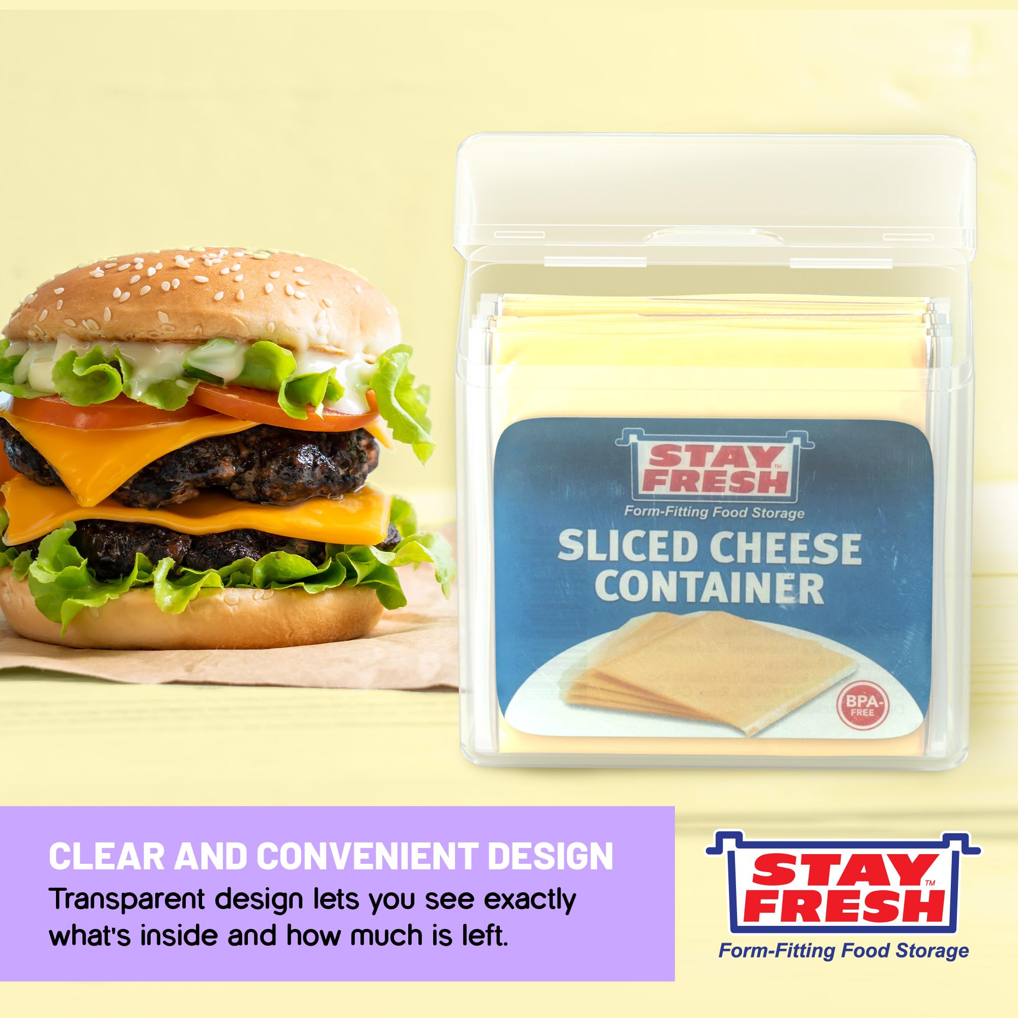 Mua Stay Fresh American Cheese Slice Storage Container Clear Plastic ...