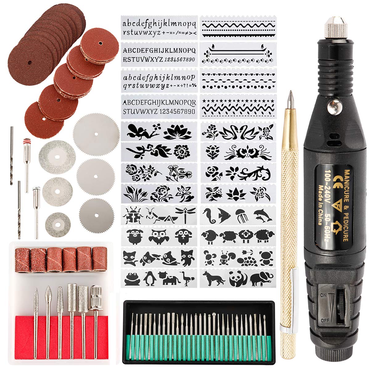Toolly 108 Pcs Engraving Tool Kit, Multi-Functional Electric Corded ...