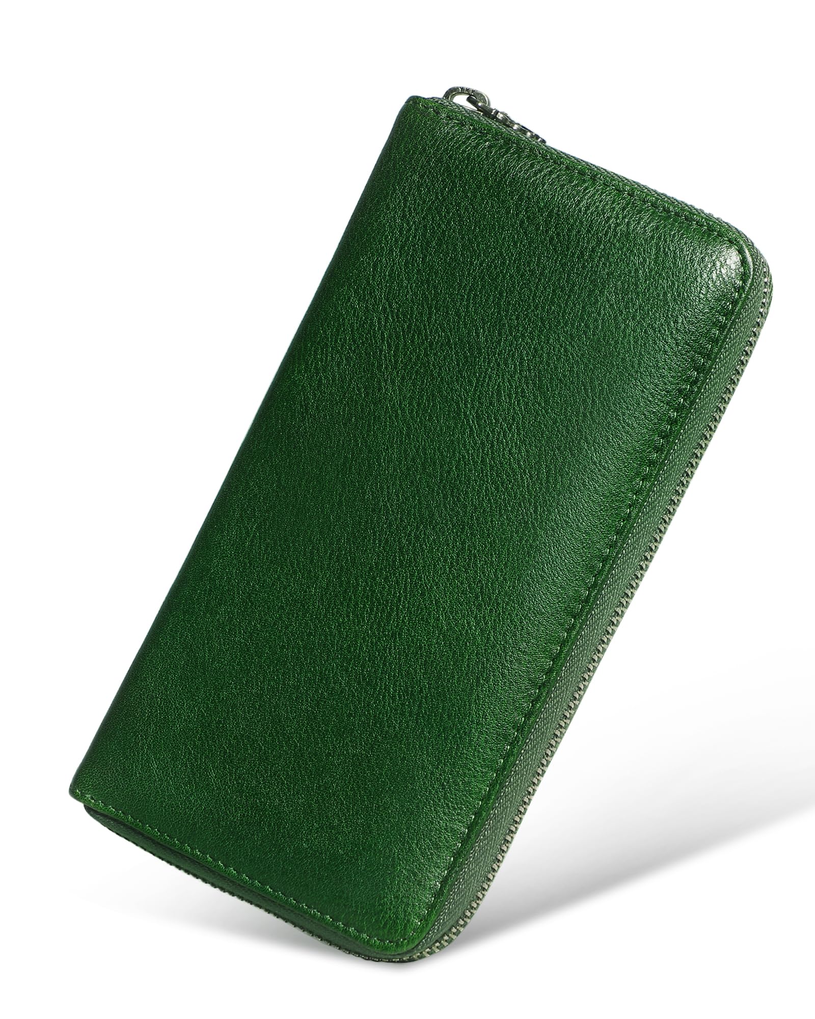 WILD WORLD Designer Emerald Green Calfskin Soft Leather Wallets for ...