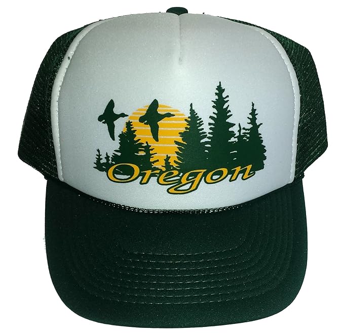Amazon.com: Oregon Snapback Mesh Trucker Hat Cap Trees: Clothing