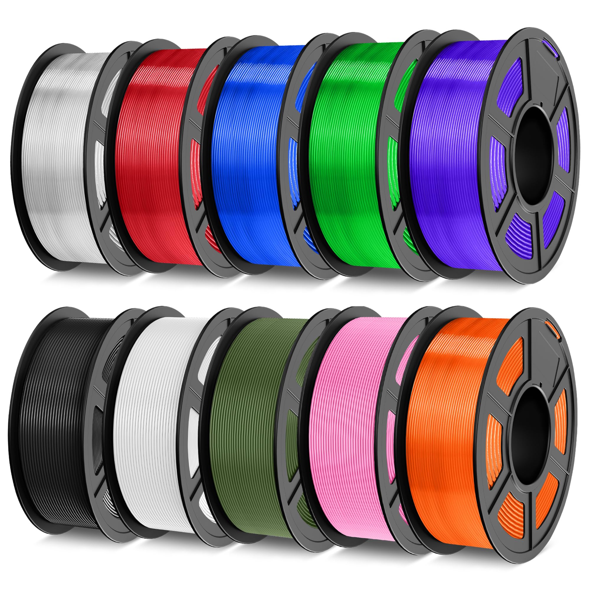 TECBEARS PLA 3D Printer Filament Bundle, 10 KG PLA Filament 1.75mm, 1kg ...