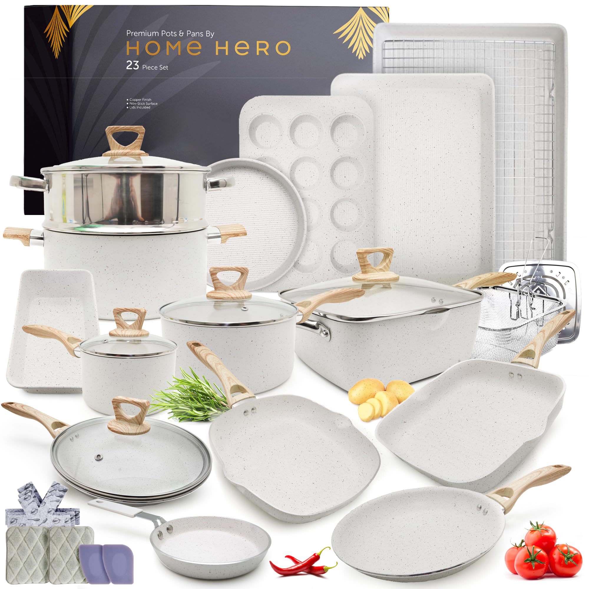 Home Hero Pots and Pans Set Non Stick - Induction Compatible Kitchen ...