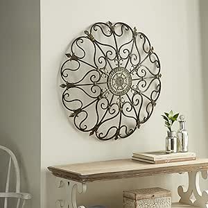 Amazon.com: Deco 79 Rustic Metal Ornamental Wall Decor, 29" x 4" x 29 ...