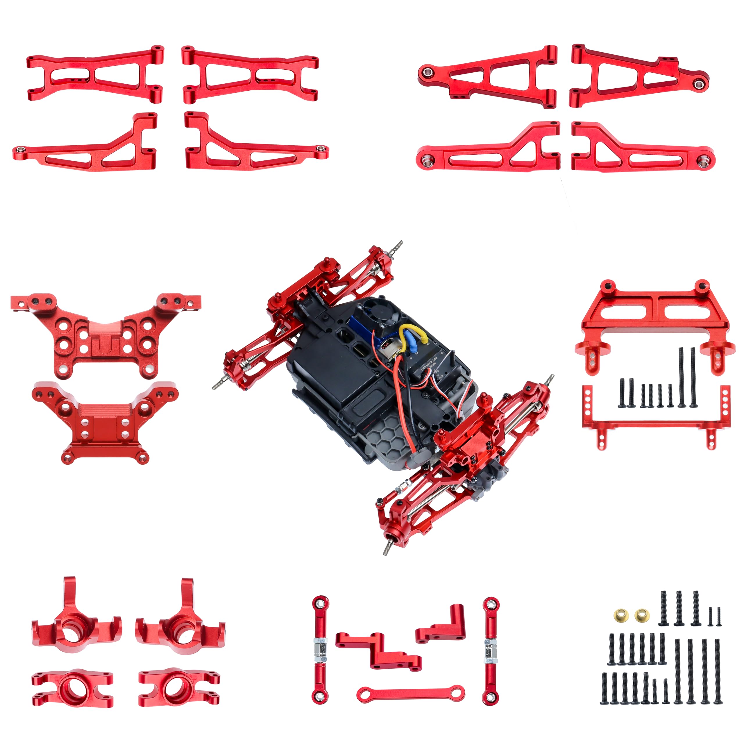 RCMOXETO for Hyper Go H16BM Upgrade Parts Front Rear Shock Mounts Tower and Body Pillars ...