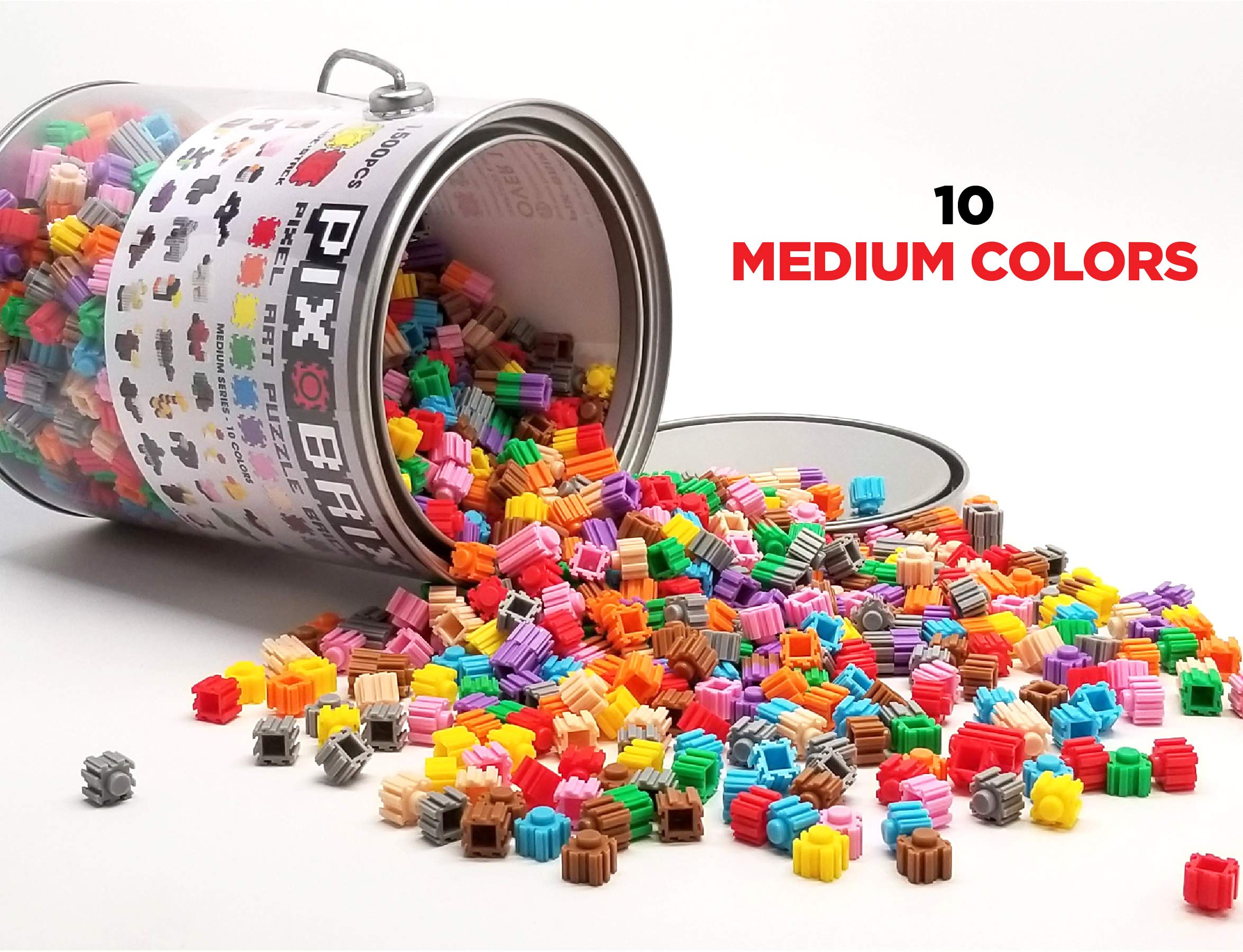 Mua Pixel Art Puzzle Bricks Bucket – 1,500 Piece Pixel Art Kit with 10 ...