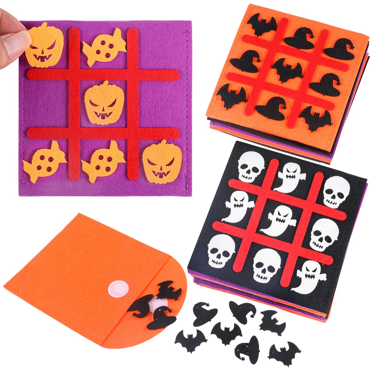SRENJU SINU 12 Pack Halloween Party Favors Tic Tac Toe Board Games for ...