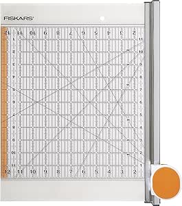Fiskars Rotary Ruler Combo for Fabric Cutting, 12-Inch x 12-Inch ...