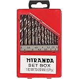 Miranda MIR25GLD Gold Jobber Drill Bit Set Size 1 mm to 13 mm Metal Box ...
