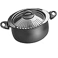 Amazon.com: Bialetti 5.5 Quart Pasta Pot with Strainer Lid, Charcoal ...