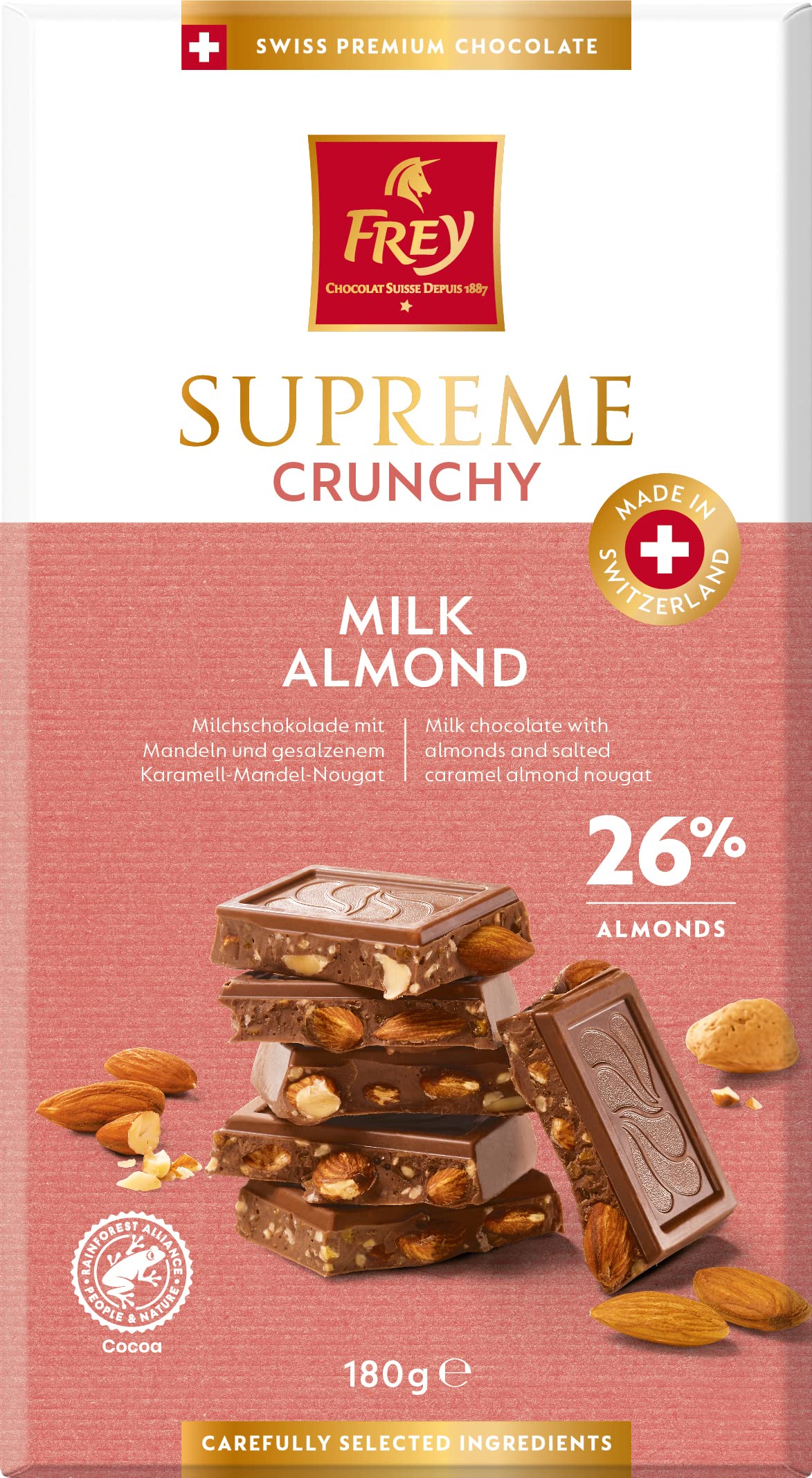 Mua Supreme Milk Crunchy Almond 180g - Cocoa 26% Minimum - Swiss ...