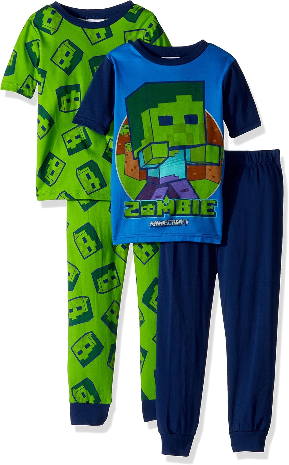 Amazon.com: Minecraft Boys' 4-Piece Cotton Pajama Set: Clothing