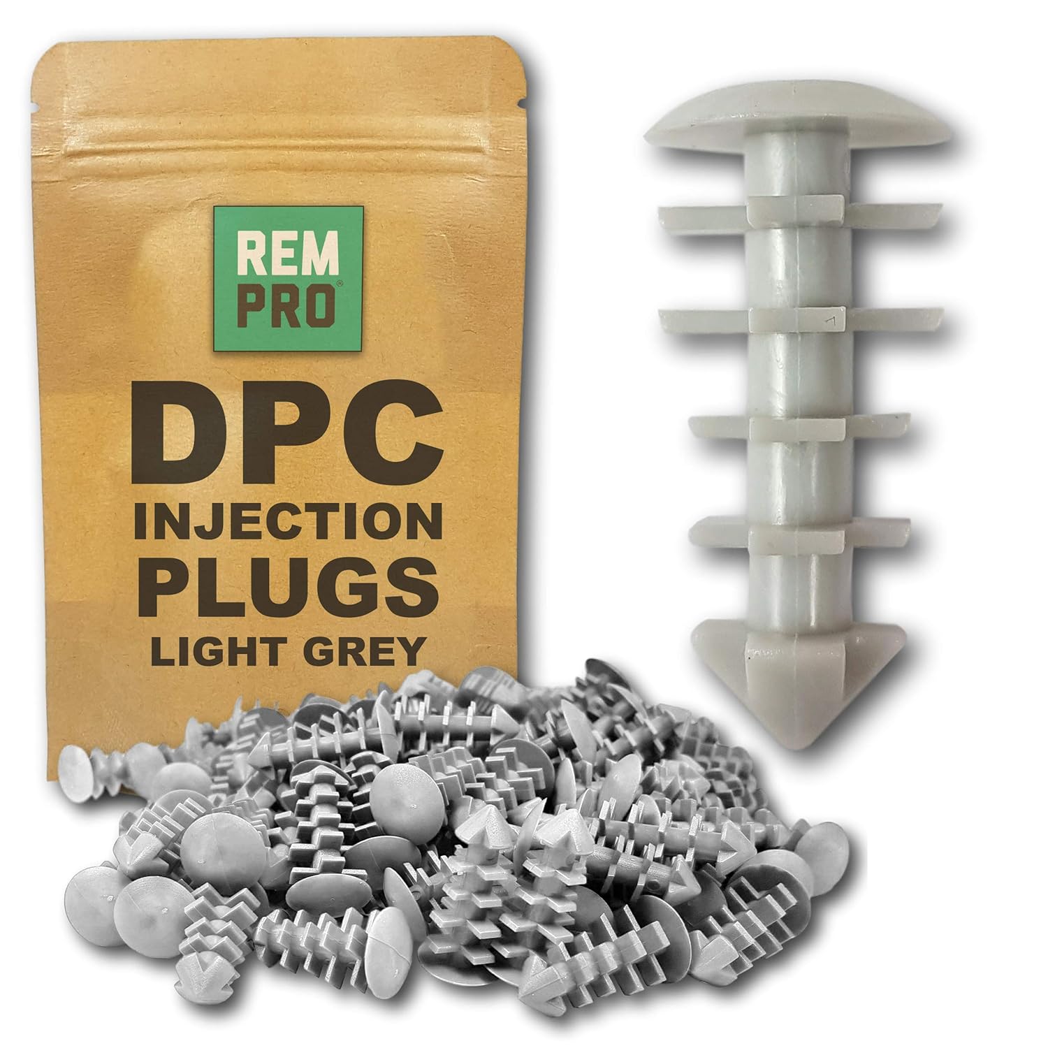 Rempro 100 x Light Grey DPC Damp Proofing Injection Wall Plugs: Amazon ...