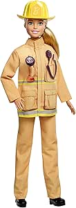 Amazon.com: Barbie Firefighter Doll, Blonde, Wearing Firefighter ...