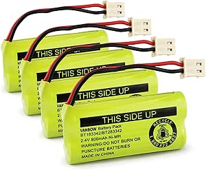 Amazon.com: BT183342/BT283342 2.4V 800mAh Ni-MH Battery Pack, Compatible with AT&T VTech ...