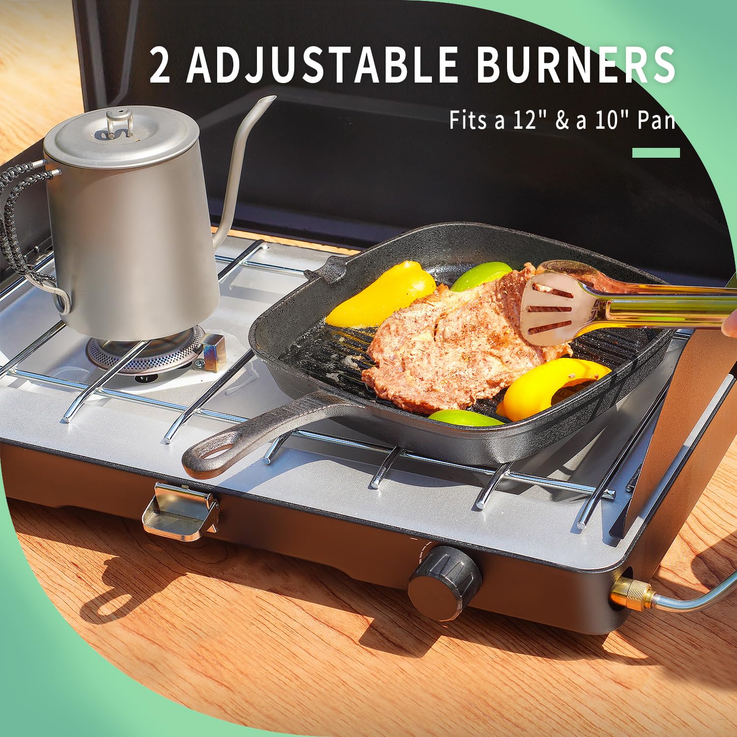 Mua VANSTON 2-Burner Propane Camping Stove, 20,000 Total BTUs Portable ...