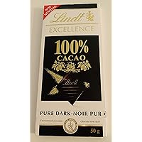 100% Cacao Lindt Pure Dark Chocolate 50g : Amazon.ca: Grocery & Gourmet ...