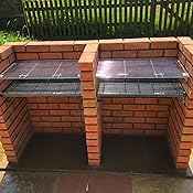 Woodside DIY Brick Charcoal BBQ Barbecue Stainless Steel Cooking Grill ...