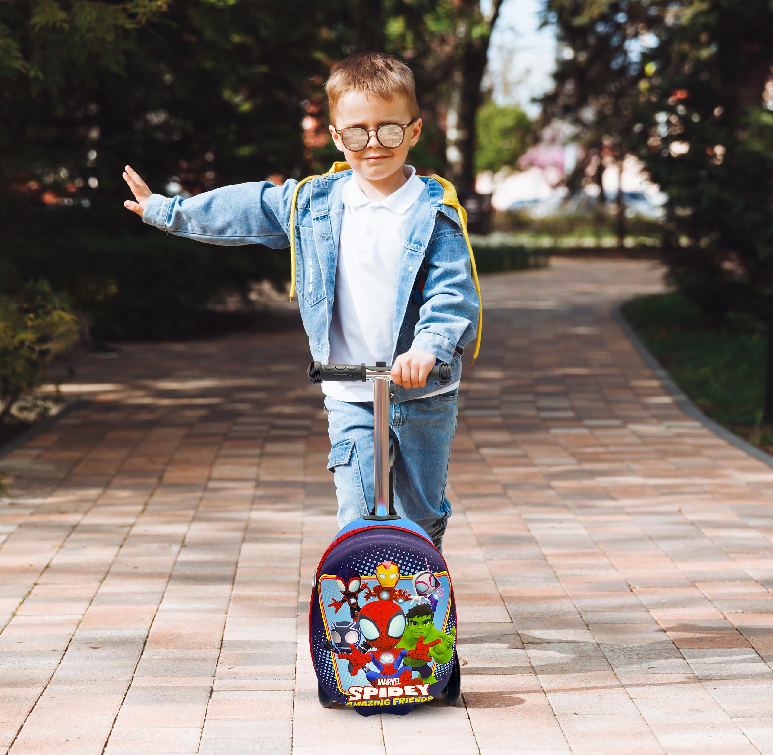 Mua Spidey and Friends Kids 19” Suitcase Scooter – Boys Carry-on ...