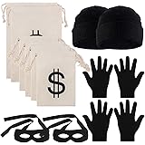 Amazon.com: Yaromo 8 Pieces Robber Costume Set,Include Canvas Dollar ...