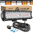 Amazon.com: Nilight 12Inch 300W LED Light Bar Spot Flood Amber White Strobe 6 Modes with Memory ...