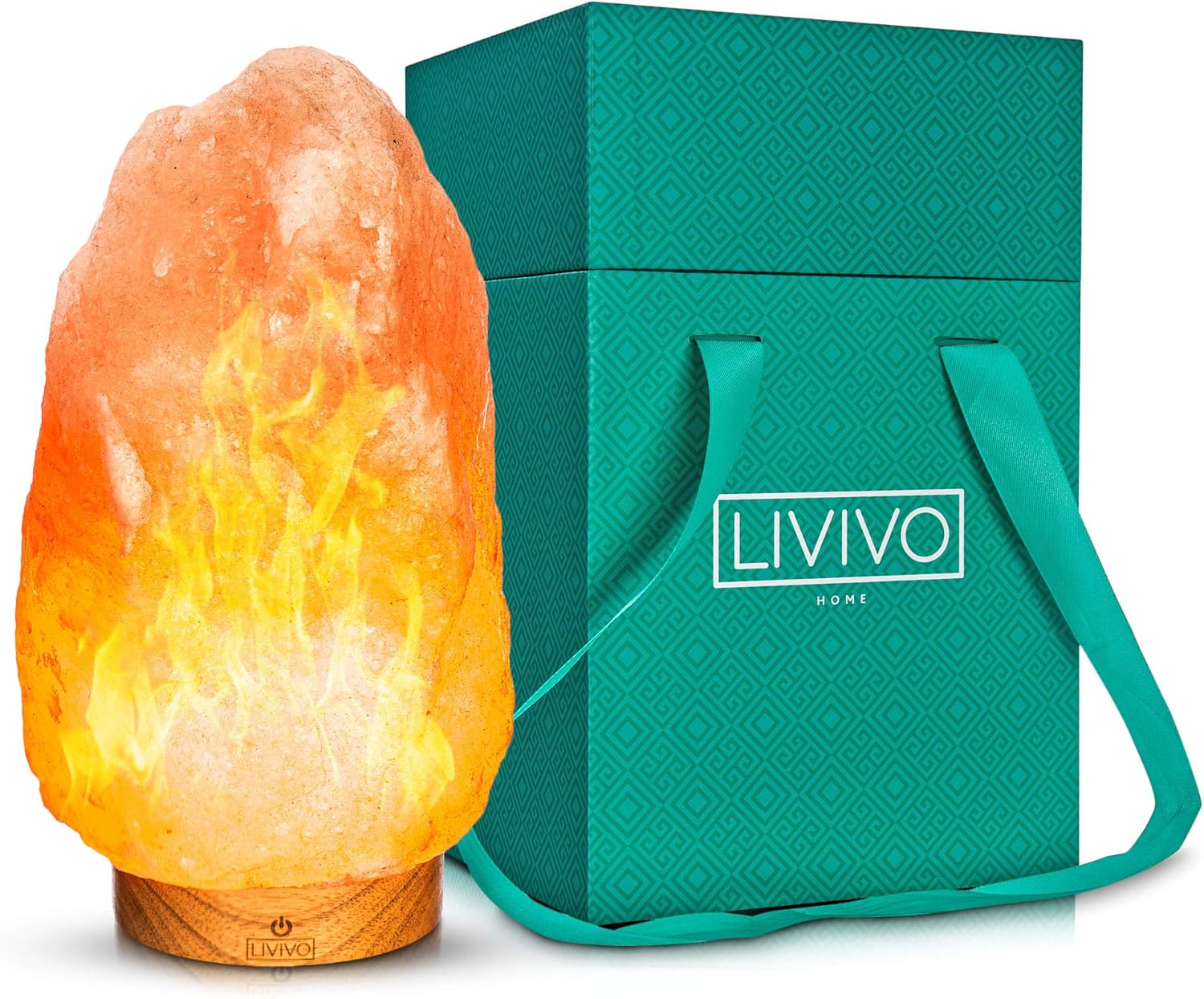 LIVIVO Deluxe 5-6KG Himalayan Rock Salt Lamp with Flickering Flame ...