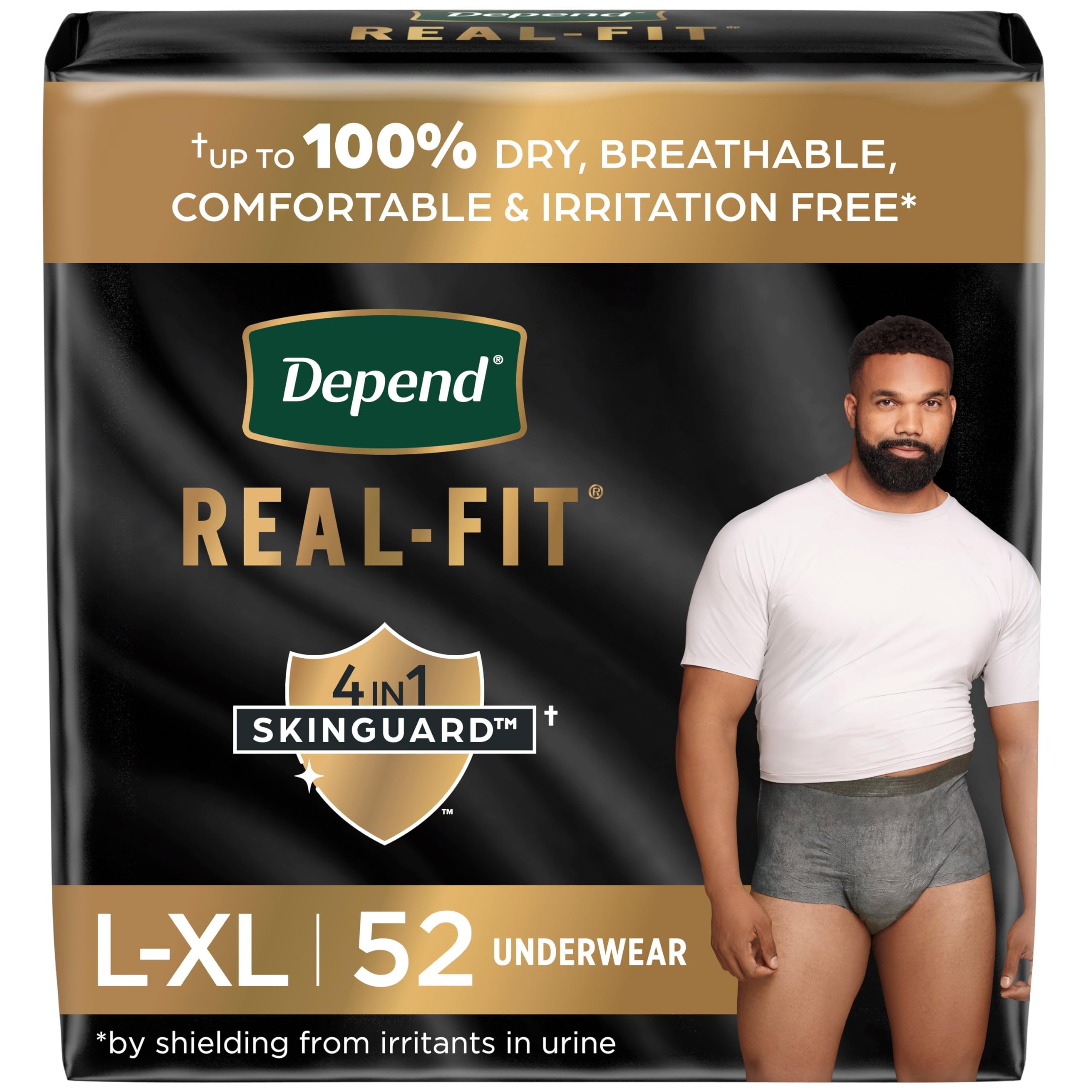 Depend Real Fit Incontinence Underwear for Men, Maximum Absorbency ...