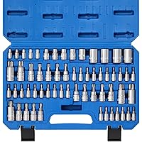 CASOMAN 25 Piece Torx Bit Socket and Female External Socket Set, 13 Star Socket Bits (T8- T60 ...