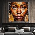 Amazon.com: African Woman Painting Canvas Print, Beautiful Black Woman Portrait Wall Art, Extra ...