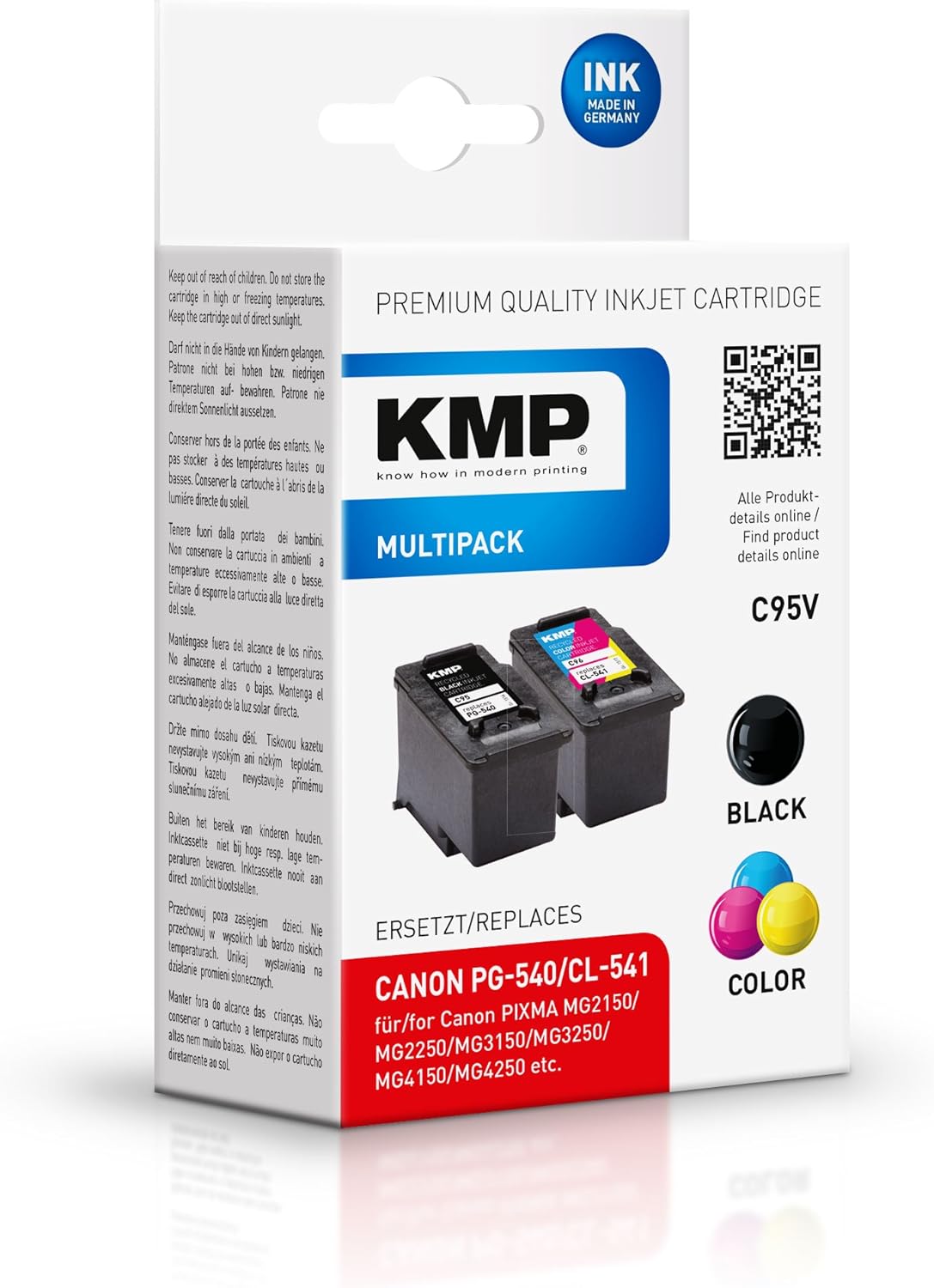 KMP C95 V Cartridge Replaces Canon PG – 540 and CL – 541, 3-Colour ...