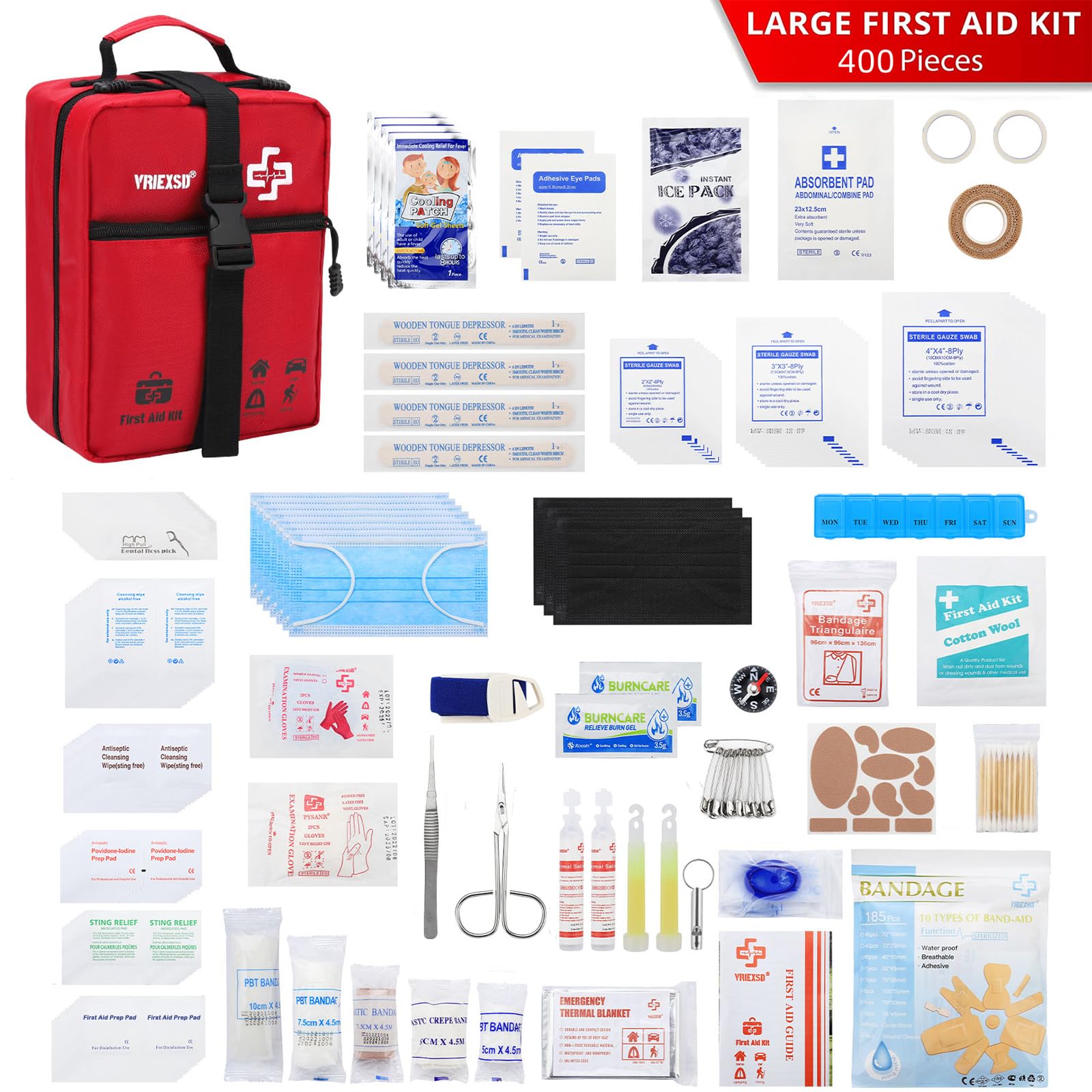 Mua 400 Piece Large First Aid Kit Premium Emergency Kits for Home ...