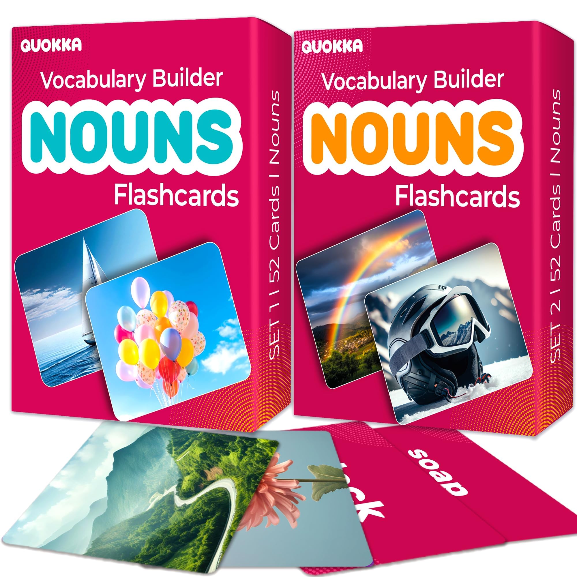 Mua QUOKKA 104 Noun Flash Cards Set – Kids and Adults Vocabulary ...