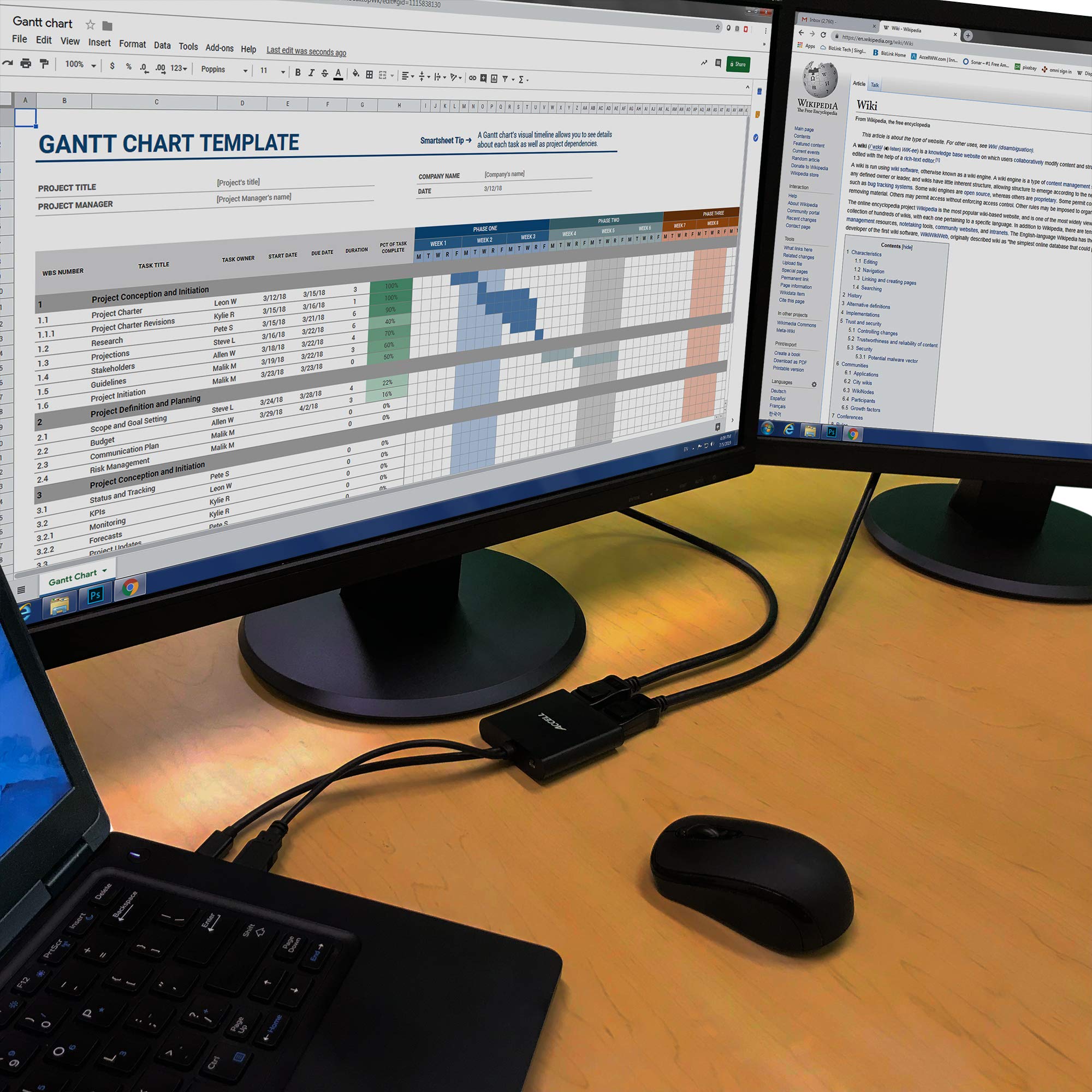 Mua Accell mDP-2DP Multi Monitor Splitter - Mini DisplayPort 1.2 Multi ...