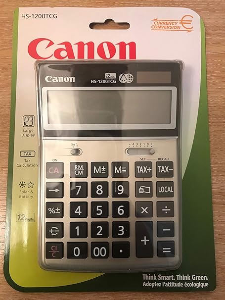 Canon HS-1200TCG Pocket Basic Gold Calculator - Calculators (Pocket, Basic, 12 Digits, 1 Lines ...