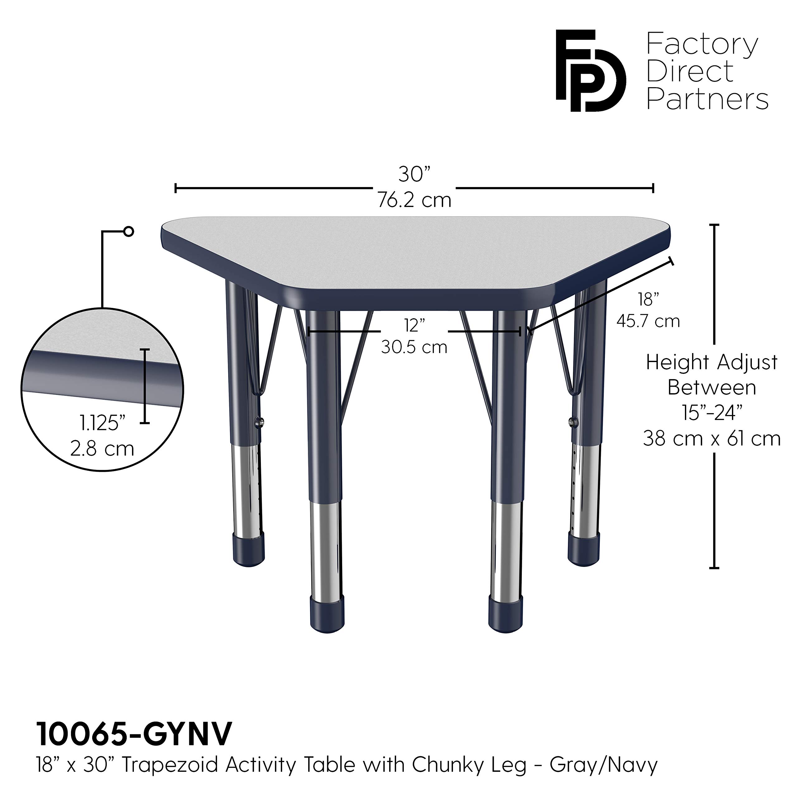 FDP Trapezoid Activity School And Classroom Kids Table (18 X 30 Inch ...