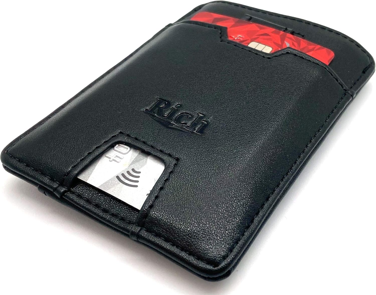 RICH Minimalist Ultra Thin Leather Card Holder RFID Blocking Wallet ...