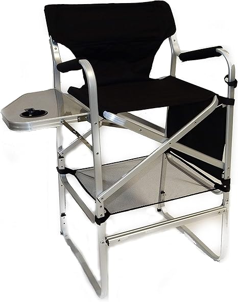 PROFESSIONAL Tall Lightweight Folding Directors Chair with Side Table ...
