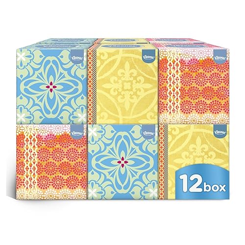 Kleenex Collection Cube - 12 Boxes (56 Tissues Per Box, 672 Tissues ...