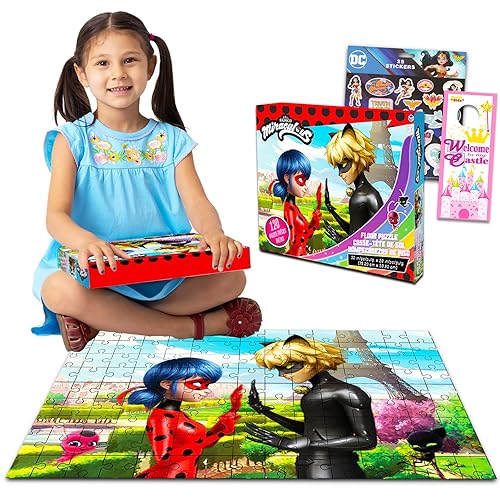 Zagtoon Miraculous Ladybug Giant Floor Puzzle for Kids with Superhero ...